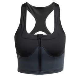 adidas by Stella McCartney Sporttop 'Two-Tone Zipped Crop' Damen Gr&ouml;&szlig;e M/L schwarz