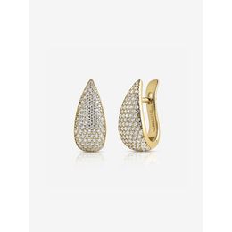Classyandfabulous Jewelry Earrings 'BOLD PAVÉ DROP' female Gold size One Size