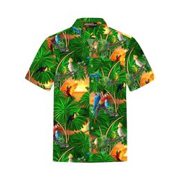 Hawaiihemdshop.de Hemd 'Hawaiihemd "Jungle Parrots"' Herren Gr&ouml;&szlig;e S gr&uuml;n