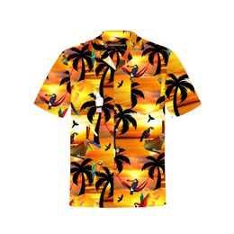 Hawaiihemdshop.de Hemd 'Hawaiihemd "Sunshine Parrots"' Herren Gr&ouml;&szlig;e S orange