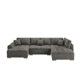 Wohnlandschaft mit Schlaffunktion Lemie schwarz Ma&szlig;e (cm): B: 356 H: 85 T: 218.0 Sofas > Sofas nach Material > Stoffsofas &raquo; Sofa DE