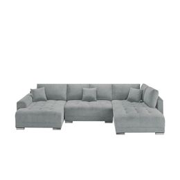 Wohnlandschaft mit Schlaffunktion Lemie grau Ma&szlig;e (cm): B: 356 H: 85 T: 218.0 Sofas > Sofas nach Material > Stoffsofas &raquo; Sofa DE