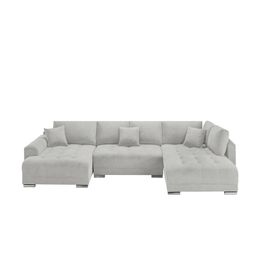Wohnlandschaft mit Schlaffunktion Lemie grau Ma&szlig;e (cm): B: 356 H: 85 T: 218.0 Sofas > Sofas nach Material > Stoffsofas &raquo; Sofa DE