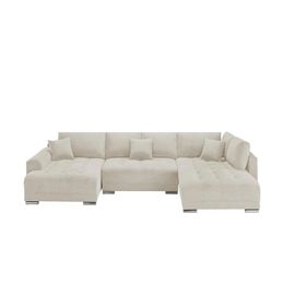 Wohnlandschaft mit Schlaffunktion Lemie beige Ma&szlig;e (cm): B: 356 H: 85 T: 218.0 Sofas > Sofas nach Material > Stoffsofas &raquo; Sofa DE