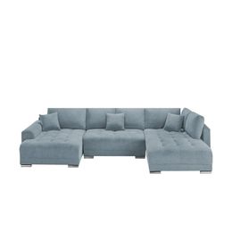 Wohnlandschaft mit Schlaffunktion Lemie grau Ma&szlig;e (cm): B: 356 H: 85 T: 218.0 Sofas > Sofas nach Material > Stoffsofas &raquo; Sofa DE