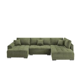 Wohnlandschaft mit Schlaffunktion Lemie grün Maße (cm): B: 356 H: 85 T: 218.0 Sofas > Sofas nach Material > Stoffsofas » Sofa DE
