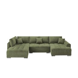 Wohnlandschaft mit Schlaffunktion Lemie grün Maße (cm): B: 356 H: 85 T: 218.0 Sofas > Sofas nach Material > Stoffsofas » Sofa DE
