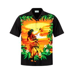 Hawaiihemdshop.de Hemd 'Hawaiihemd Hawaiian Beauty' Herren Gr&ouml;&szlig;e M schwarz