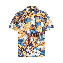 Hawaiihemdshop.de Hemd 'Hawaiihemd Flower Girls (blue) 2.0' Herren Gr&ouml;&szlig;e XXXL blau