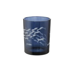 HOME STORY Teelichtglas Fische blau Glas Ma&szlig;e (cm): H: 12,5 &Oslash;: 10.0 &raquo; M&ouml;bel Kraft
