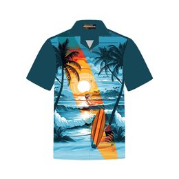 Hawaiihemdshop.de Hemd 'Hawaiihemd "Beach Day"' Herren Gr&ouml;&szlig;e S himmelblau