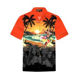 Hawaiihemdshop.de Hemd 'Hawaiihemd Hawaiian Girl' Herren Gr&ouml;&szlig;e S orangerot