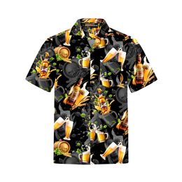 Hawaiihemdshop.de Hemd 'Hawaiihemd "Hawaiian Beer"' Herren Gr&ouml;&szlig;e 8XL schwarz