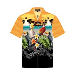 Hawaiihemdshop.de Hemd 'Hawaiihemd "Golden Parrots"' Herren Gr&ouml;&szlig;e S goldgelb