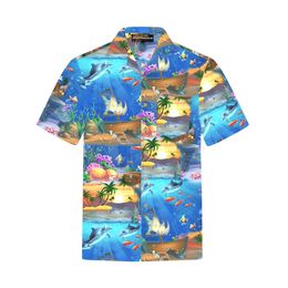 Hawaiihemdshop.de Hemd 'Hawaiihemd "Ocean of Hawaii"' Herren Gr&ouml;&szlig;e S blau