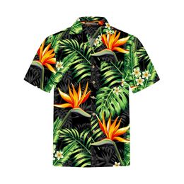 Hawaiihemdshop.de Hemd 'Hawaiihemd "Bird of Paradise"' Herren Gr&ouml;&szlig;e S schwarz