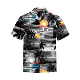 Hawaiihemdshop.de Hemd 'Hawaiihemd Night on Hawaii' Herren Gr&ouml;&szlig;e S grau
