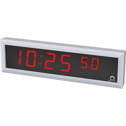 LED-Digitaluhr, HxBxT 118 x 423 x 39 mm, silber, rote LED kaiserkraft