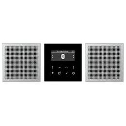 JungSmart Radio DAB+ Bluetooth, Set Stereo (Display schwarz, Lautsprecher Aluminium)