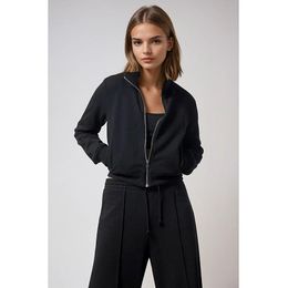 WEEKDAY Sweatjacke in Schwarz - 52% | Gr&ouml;&szlig;e L | Damen-sweatshirts-jacken