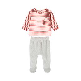 Vertbaudet Pyjama in Rot/ Weiß/ Grau - 33% | Größe 92 | Baby-waesche