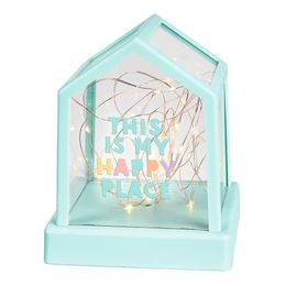 moses. LED-Dekoleuchte "Happy me" in Hellblau - (B)11,5 x (H)19 x (T)11,5 cm - 19% | Lichterketten-dekobeleuchtung