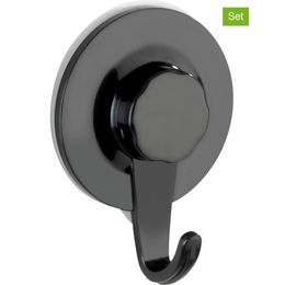 Wenko 3er-Set: Wandhaken "Ultra-Loc" in Schwarz - (B)6,2 x (H)8,5 x (T)2,5 cm - 36% | Badezimmer-accessoires