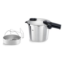 Fissler Schnellkochtopf Vitaquick&reg; Premium, Silber, Edelstahl, Metall, 6.0 L, rund, 22 cm, Handmade in Germany, Druckregelventil, Sicherheitsventil, Sicherheitsdichtung, Sicherheitsverschluss, Gegengriff, Kochen, T&ouml;pfe, Schnellkocht&ouml;pfe