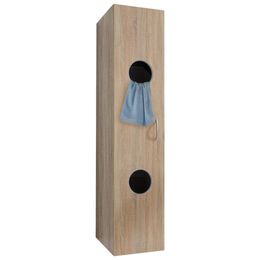 Xora W&auml;scheschrank, Eiche, Holzwerkstoff, 2 F&auml;cher, 40x185x40 cm, BQ - B&uuml;ndnis f&uuml;r Qualit&auml;t, Made in Germany, DIN EN ISO 9001, Waschk&uuml;che, W&auml;scheschrank