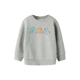 name it Sweatshirt 'NMMSIKKO' Jungen Gr&ouml;&szlig;e 104 hellblau / graumeliert / orange