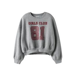 name it Sweatshirt 'NKFTaya' M&auml;dchen Gr&ouml;&szlig;e 122/128 graumeliert / karminrot