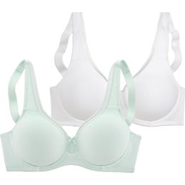 Petite Fleur Damen Minimizer-BH mint+wei&szlig; Gr&ouml;&szlig;e 105B
