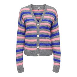 Only Strickjacke 'ONLPoppy' Damen Gr&ouml;&szlig;e L dunkelblau / graumeliert / rosa