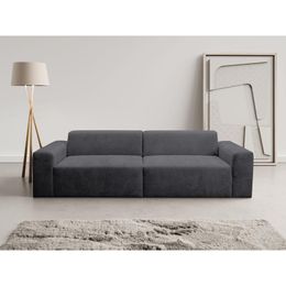 WERK2 Sofa &raquo;Zeus 3-Sitzer, Big-Sofa, Breite 256cm, Tiefe 105cm, modern & bequem&laquo; Curvy Trend 3-Sitzer mit urbaner Optik grau 100% Polyester