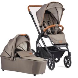 Gesslein Kombi-Kinderwagen »FX4 Soft+ mit Aufsatz Style, taube/cognac« mit Babywanne C3 und Babyschalenadapter taube/cognac