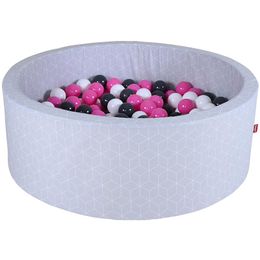KNORRTOYS Bällebad »Geo, Cube Grey« mit 300 Bällen creme/Grey/rose; Made in Europe Cube Grey