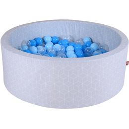 KNORRTOYS Bällebad »Soft, Cube Grey« mit 300 Bällen soft Blue/Blue/transparent; Made in Europe Grey White Clouds