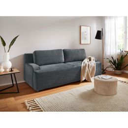 Home Affaire Schlafsofa &raquo;Halbschlaf&laquo; mit Bettfunktion und Bettkasten blau 100% Polyester