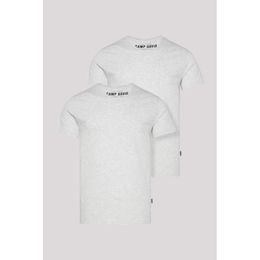 CAMP DAVID V-Shirt 2 Stk. gerade Form, Baumwolle, V-Ausschnitt grey melange 3XL 3XL Box mit zwei V-Shirts von CAMP DAVID