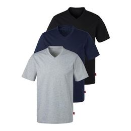 s.Oliver T-Shirt, in uni grau-meliert, navy, schwarz M M s.Oliver BODYWEAR Shirts im 3er Pack