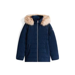 Tommy Hilfiger Damen Steppjacke &raquo;MW DOWN SLIM JACKET WITH FUR&laquo; mit Kapuze mit Fellimitat blau S (36)
