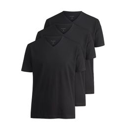 OLYMP T-Shirt, 3 Stk. V-Ausschnitt, modern fit, reine Baumwolle schwarz S S Unterzieh-T-Shirts im 3er Pack von OLYMP