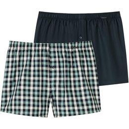 Schiesser Webboxer »Boxershorts Multipacks«, mit funktionaler Knopfleiste und sichtbarem Knopf 926-dunkelblau/kariert 5 5 Herren-Boxershorts von...