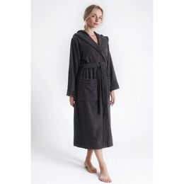 Bruno Banani Damenbademantel &raquo;Clement, ideal f&uuml;r Sauna & Spa, Hotelbademantel, Morgenmantel&laquo; 1 Stk. 100% Baumwolle, einfarbig, gl&auml;nzende Streifen-Bord&uuml;re, Taschen,