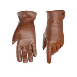 Pearlwood Lederhandschuhe »PAM«, weiches Fleece-Innenfutter, Temperaturregulierend, Seitenschlitz cognac