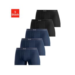 H.I.S. H.I.S Boxer &raquo;Boxershorts f&uuml;r Herren&laquo;, 5 Stk. mit Steifen und Logo im Bund schwarz, navy S - 5 Stk. 5 Stk. S H.I.S Boxer