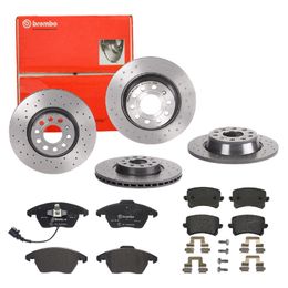 Brembo Bremsensatz-Vorn und hinten SG00000EC0 Bremsensatz, Scheibenbremse vorne rechts links Gelocht 282mm f&uuml;r SKODA VW (SVW) QOROS SEAT (FAW) AUDI GA