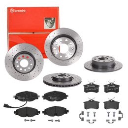 Brembo Bremsensatz-Vorn und hinten SG00000E83 Bremsensatz, Scheibenbremse vorne rechts links Gelocht 253mm f&uuml;r SKODA VW SEAT PEUGEOT (FAW) (SVW) RELY