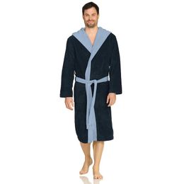Vossen Bademantel &raquo;Poppy, ideal f&uuml;r Sauna & Spa, Hotelbademantel, Morgenmantel&laquo; 1 Stk. Doubleface Optik dunkelblau S L&auml;nge: 120 cm...