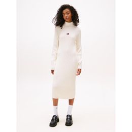Tommy Jeans Strickkleid &raquo;TJW MOCKNECK BADGE SWEATER DRESS&laquo; Ancient White L (40) - N-Gr N-Gr L (40) Kurzes Strickkleid mit Rollkragen von Tommy Jeans